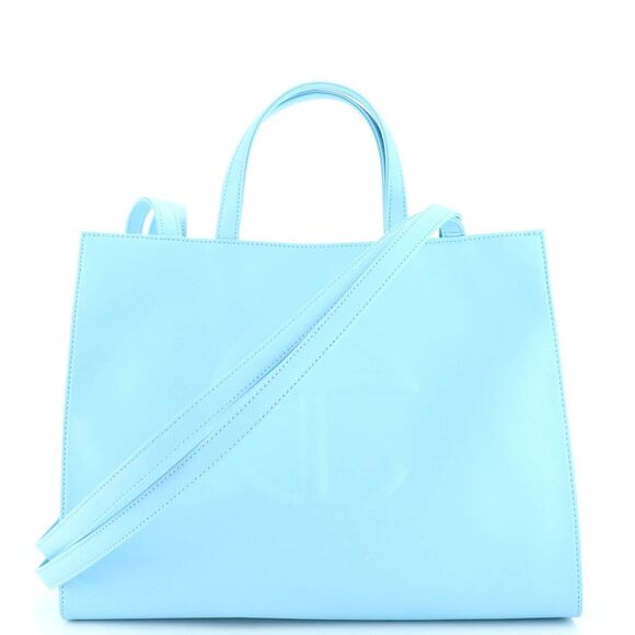 Telfar | Bags | Telfar Shopping Tote Faux Leather Medium Blue | Poshmark